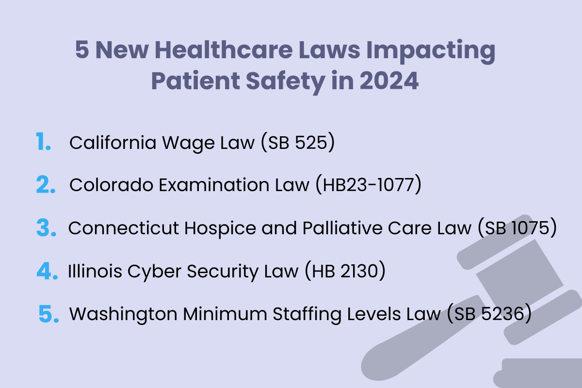 5 New Healthcare Laws Impacting Patient Safety in 2024